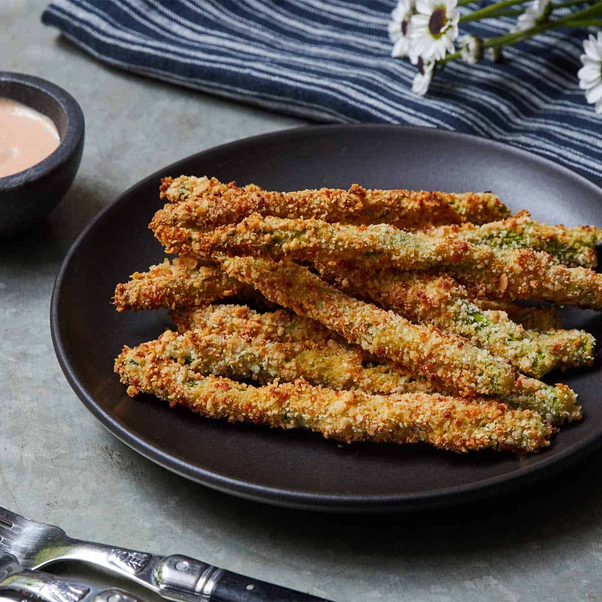 Gluten Free Baked Parmesan Asparagus Fries - Cooking With Coit