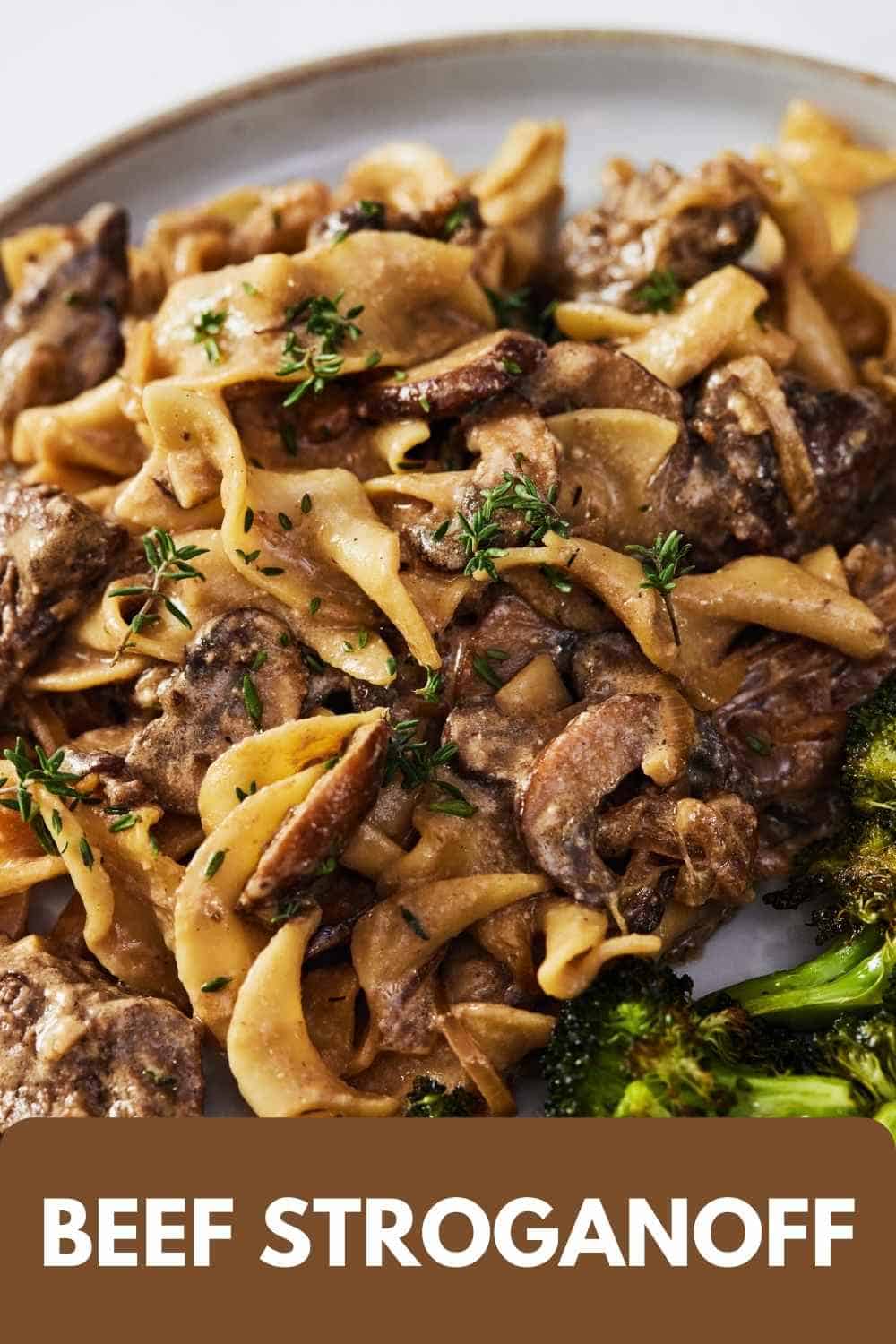 Cleaned Up Beef Stroganoff with Garlic'y Roast Broccoli - Cooking With Coit