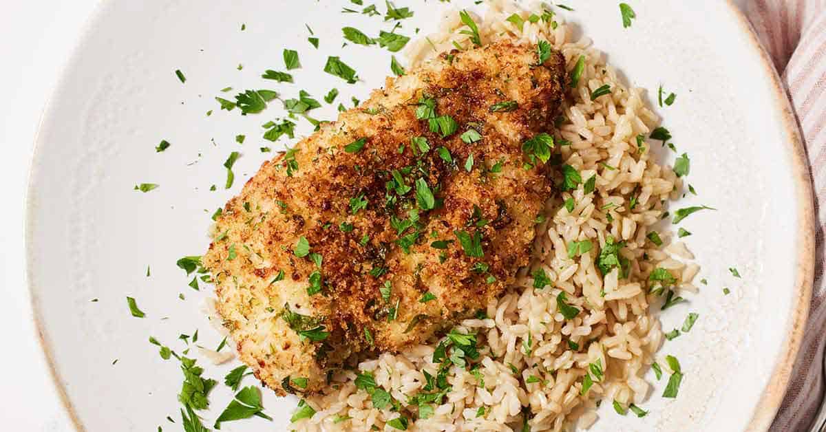 Air Fryer Parmesan Crusted Chicken - Cooking With Coit