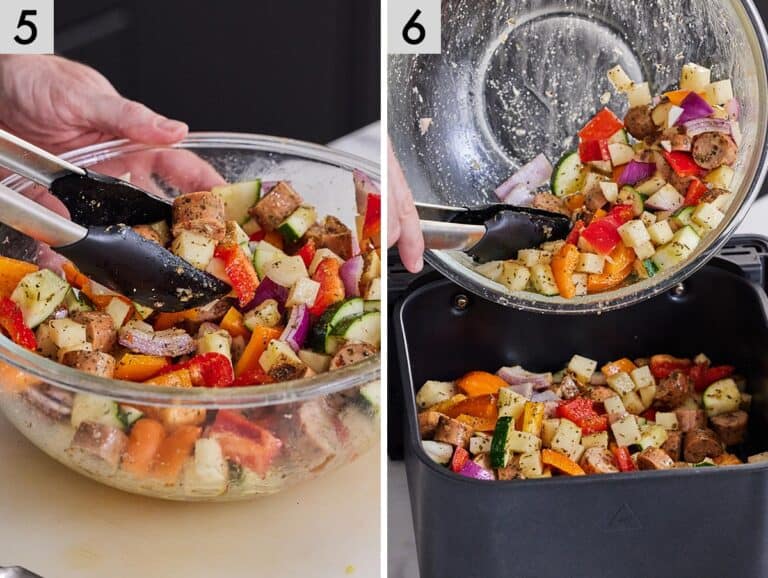 Air Fryer Sausage and Vegetables - Cooking With Coit